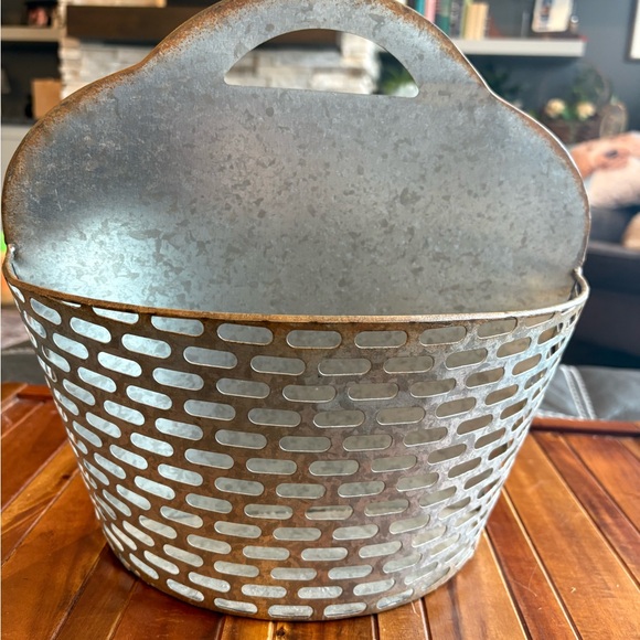 Accents | Industrial Galvanized Metal Basket Wall Hanging | Poshmark